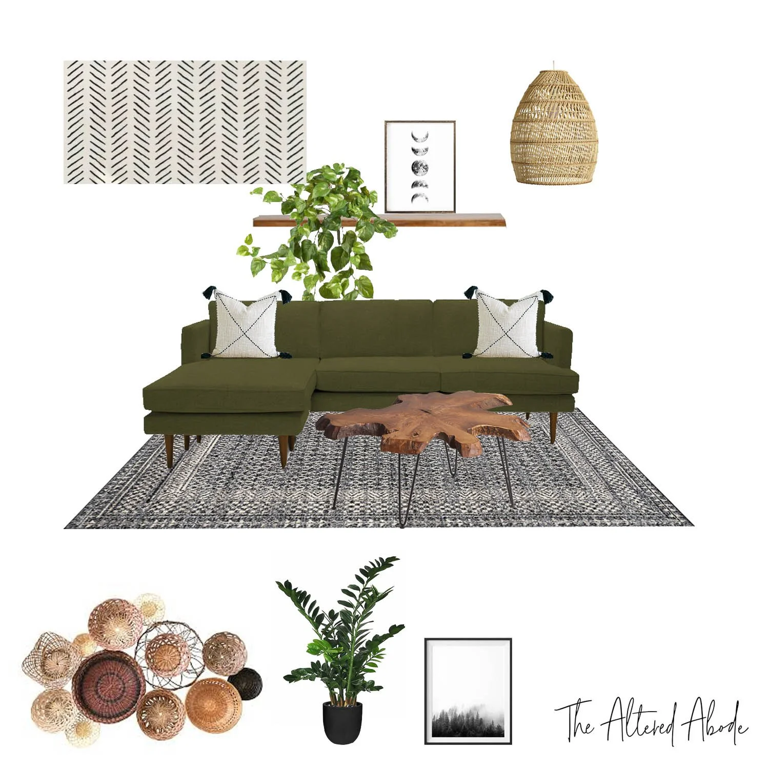 Nature Inspired Boho Living Room Project — The Altered Abode - Interior ...