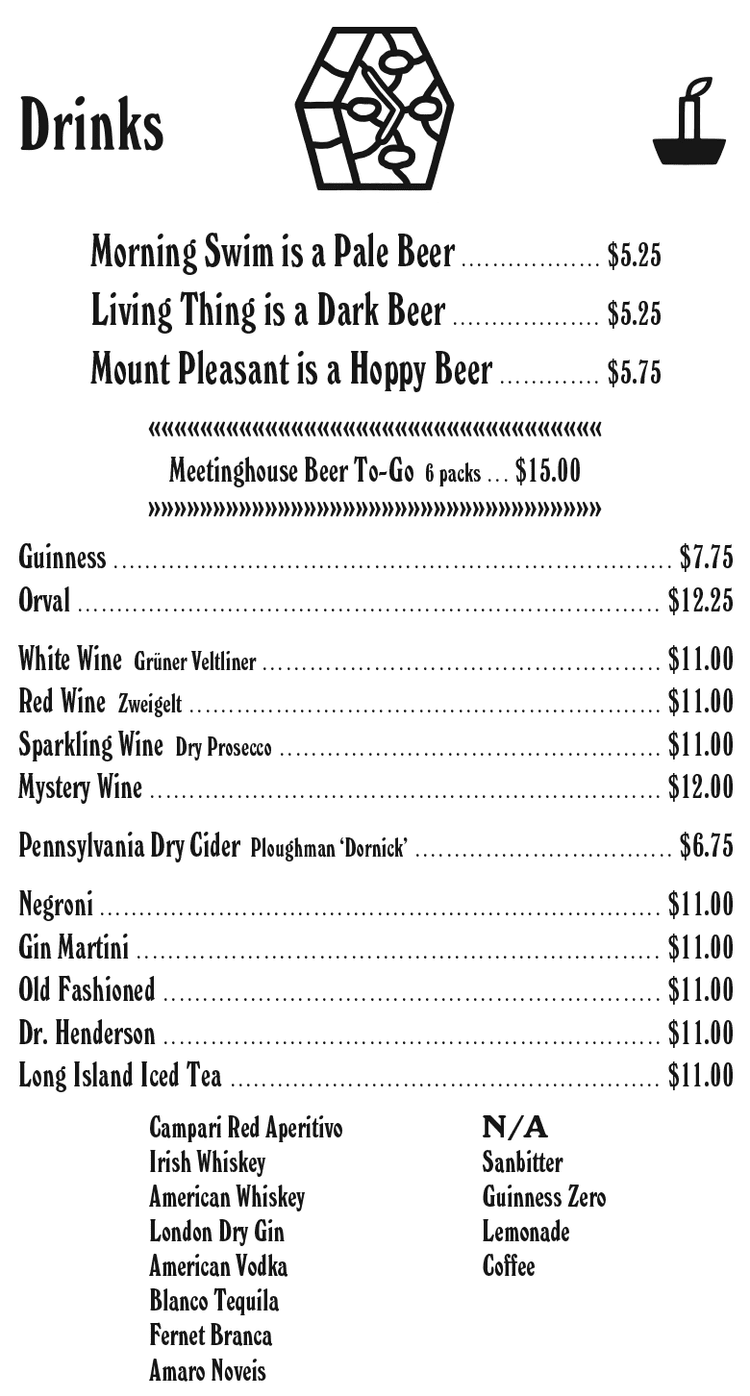 Menu — Meetinghouse