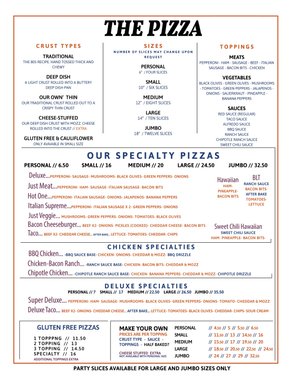 Menu — 805 Pizza & Chicken