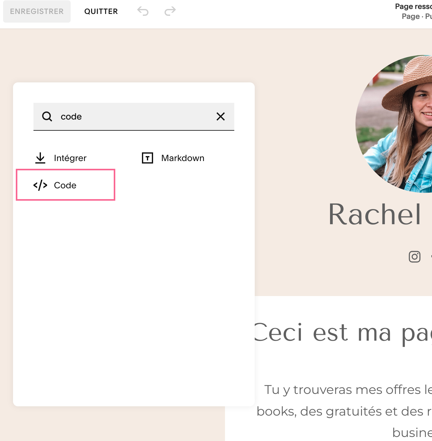 Comment mettre des liens d'ancrage dans ton site web Squarespace — Rachel Blouin Designer Web