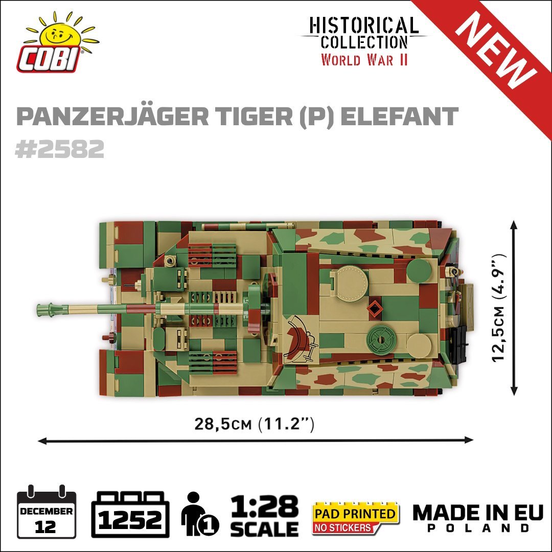 COBI PanzerJager Tiger (P) Elefant Tank Destroyer : Set #2582 ...