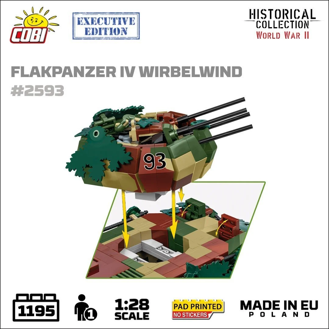 COBI EXECUTIVE EDITION FlakPanzer IV Wirbelwind : Set #2593 — buildCOBI.com Cobi Building Sets