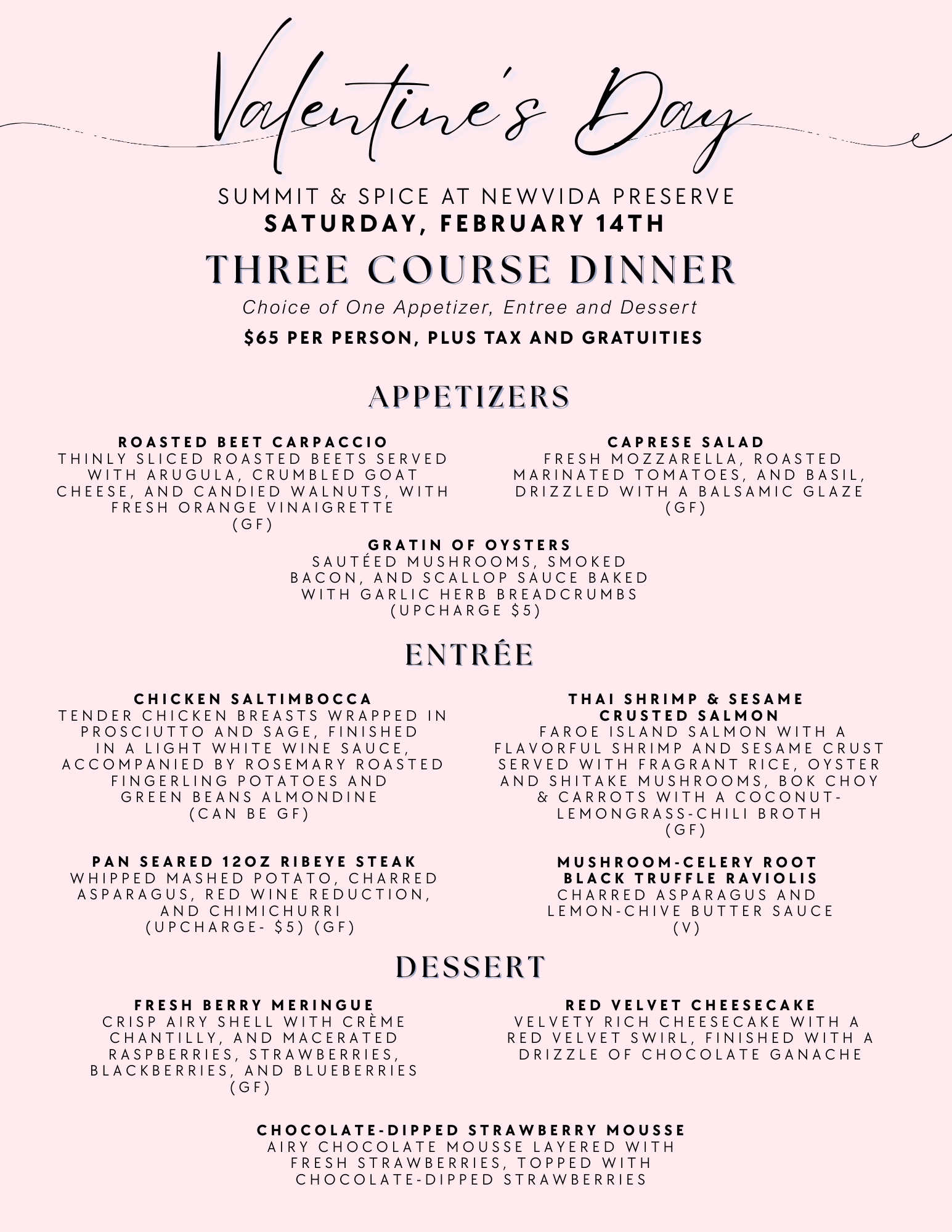 Special Dining Experiences — NewVida Preserve