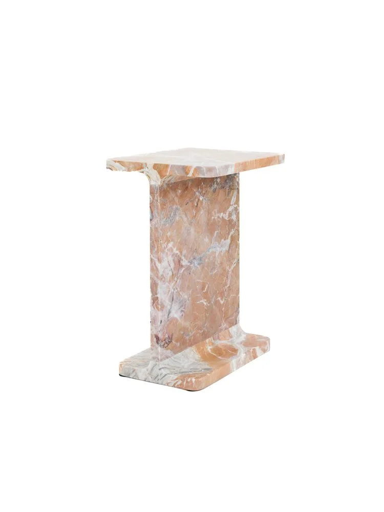 The I-Beam Marble Side Table by Curated Furnishings: Elevate Your Space ...