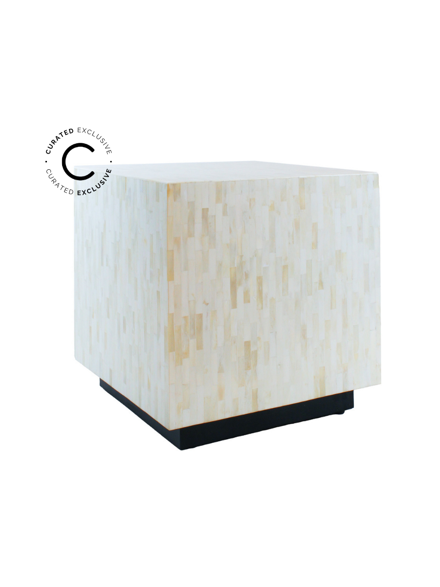 Dorothea Bone Square Side Table — Curated Furnishings