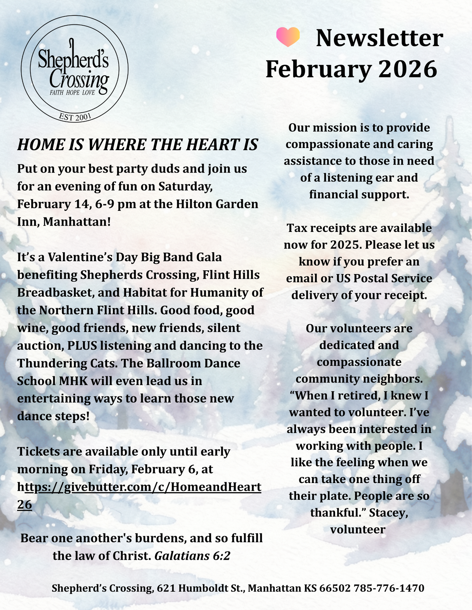 February 2026 — Shepherd's Crossing