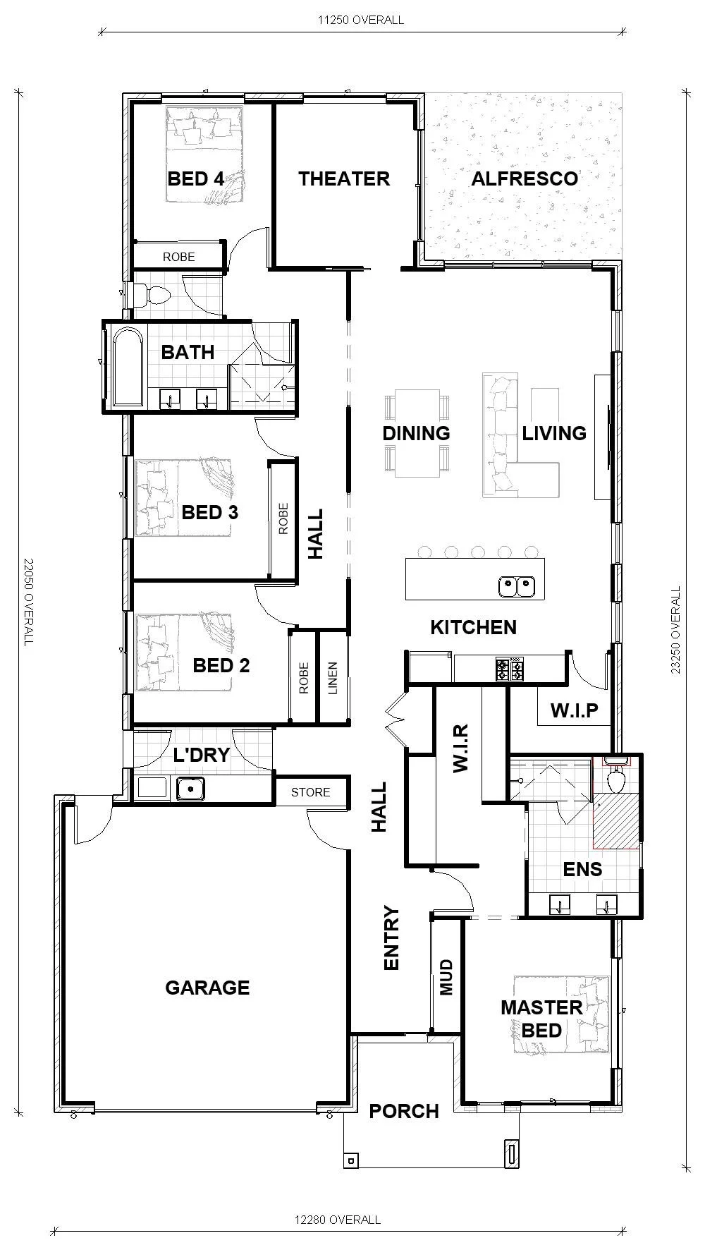 Hampton (Mirrored) - The Jade — Rediplans