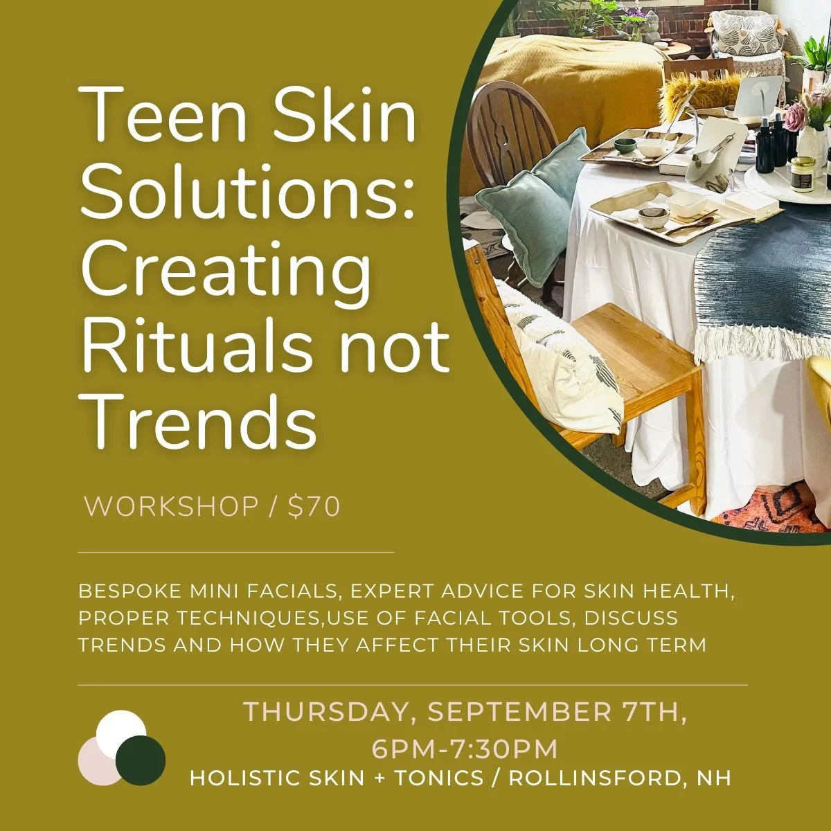 Self Care Skincare Workshops | Holistic Skin + Tonics