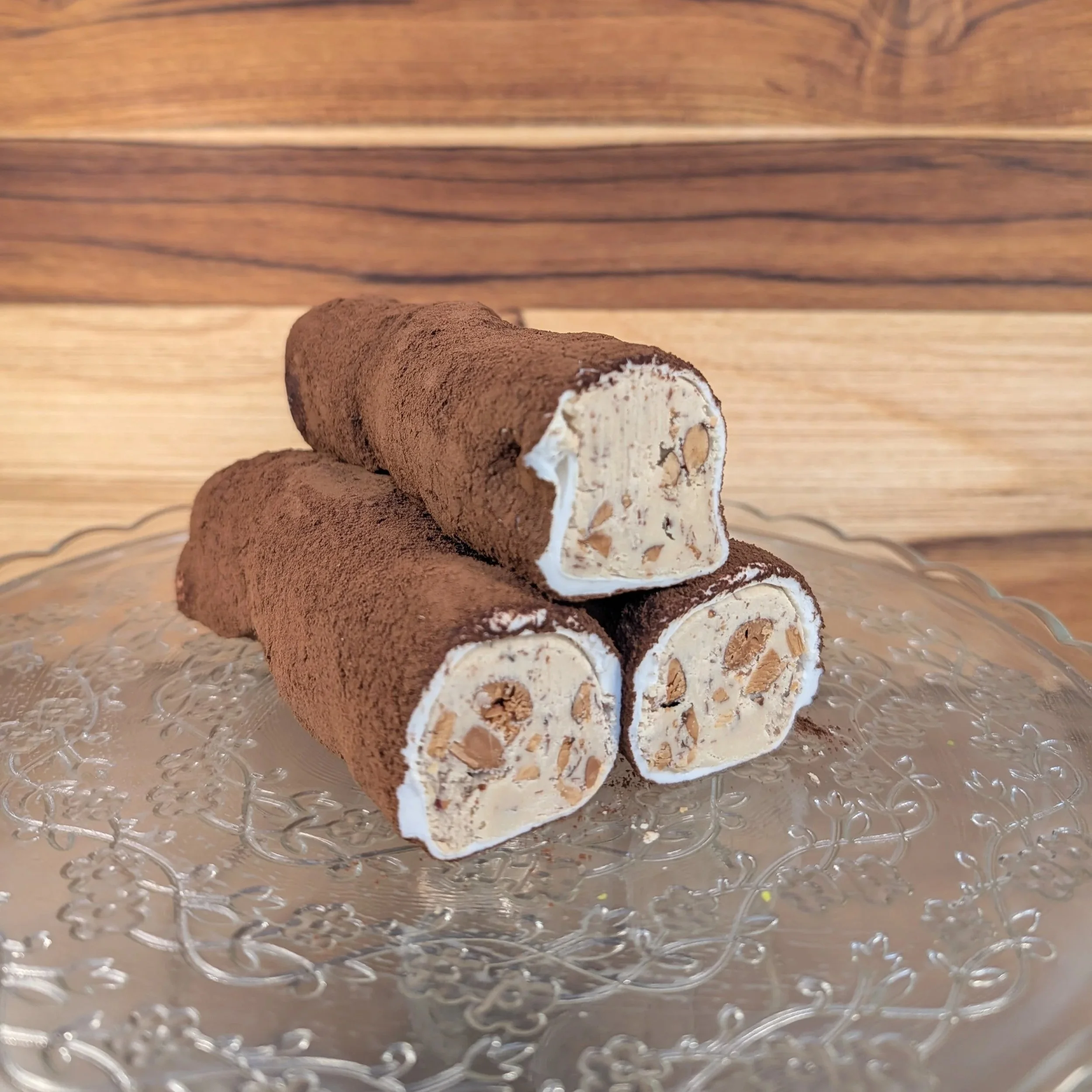 Turkish Delight with Almond Cream and Powdered Coffee.