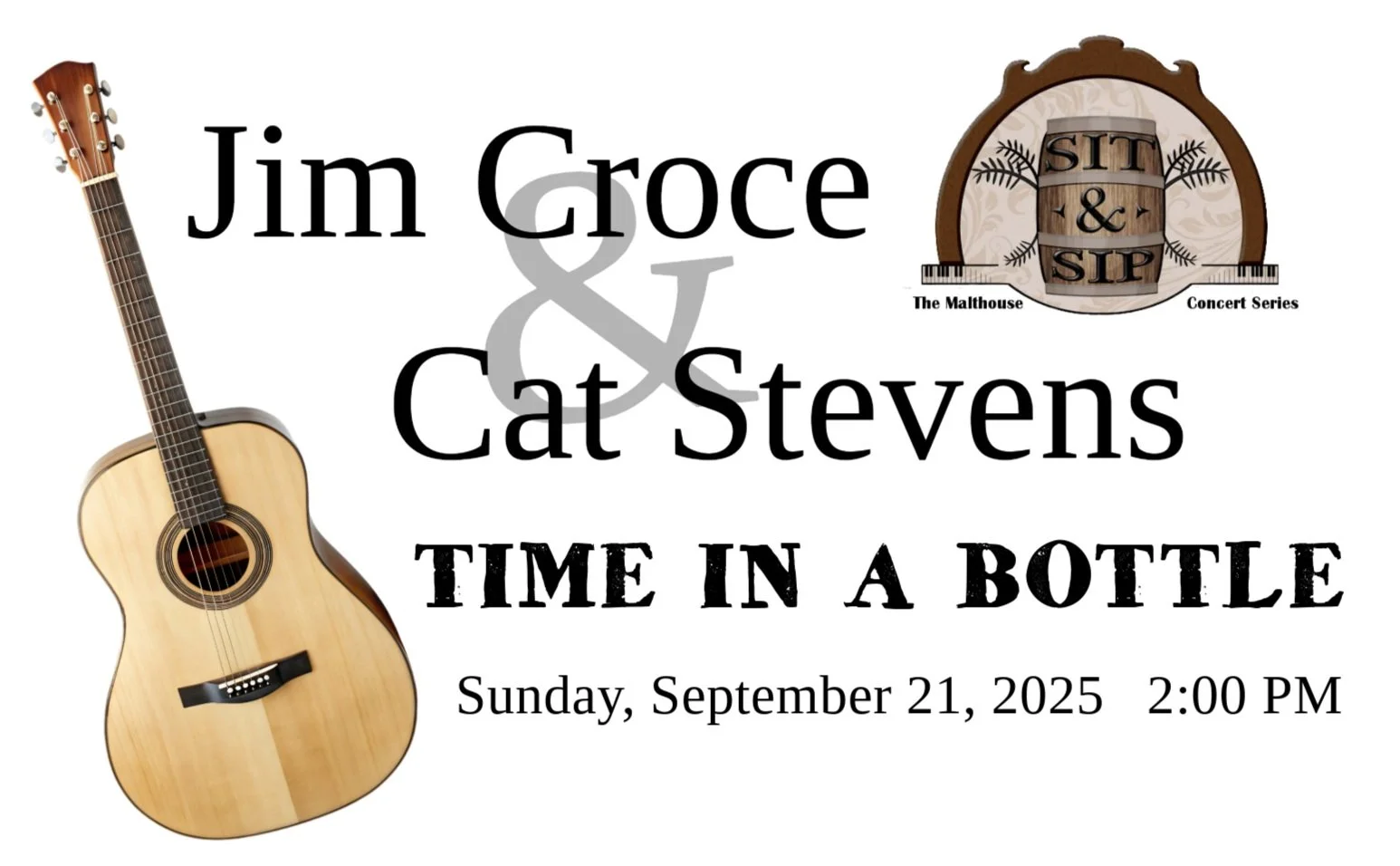 Sit & Sip Concert Series - Jim Croce & Cat Stevens — The Haylofters