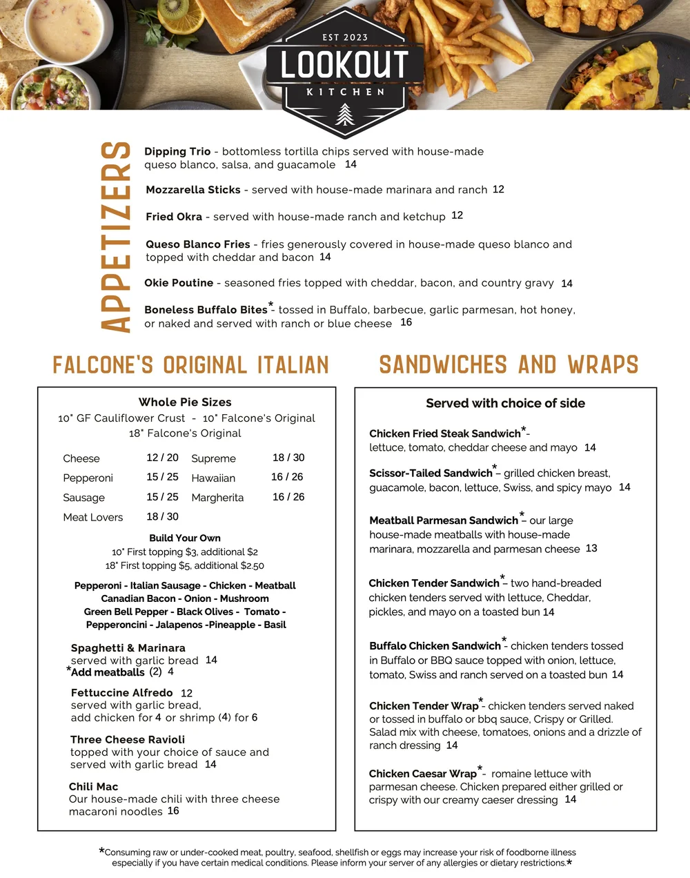 Menu — TheLookoutKitchen