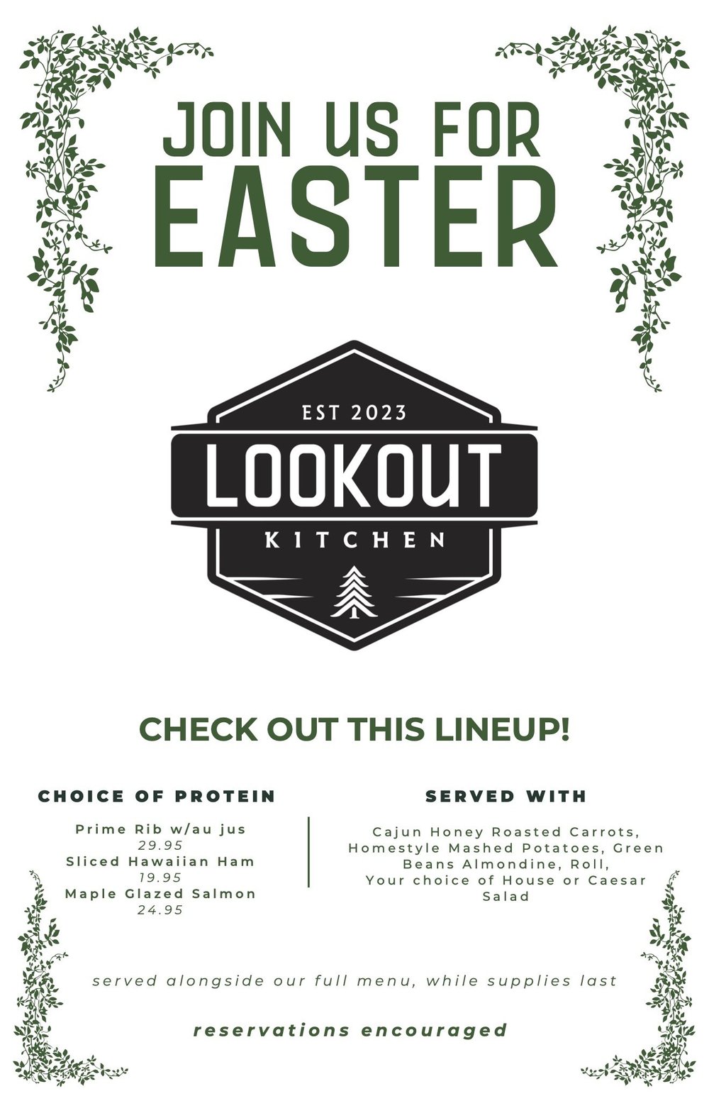 Easter At Lookout Kitchen — TheLookoutKitchen