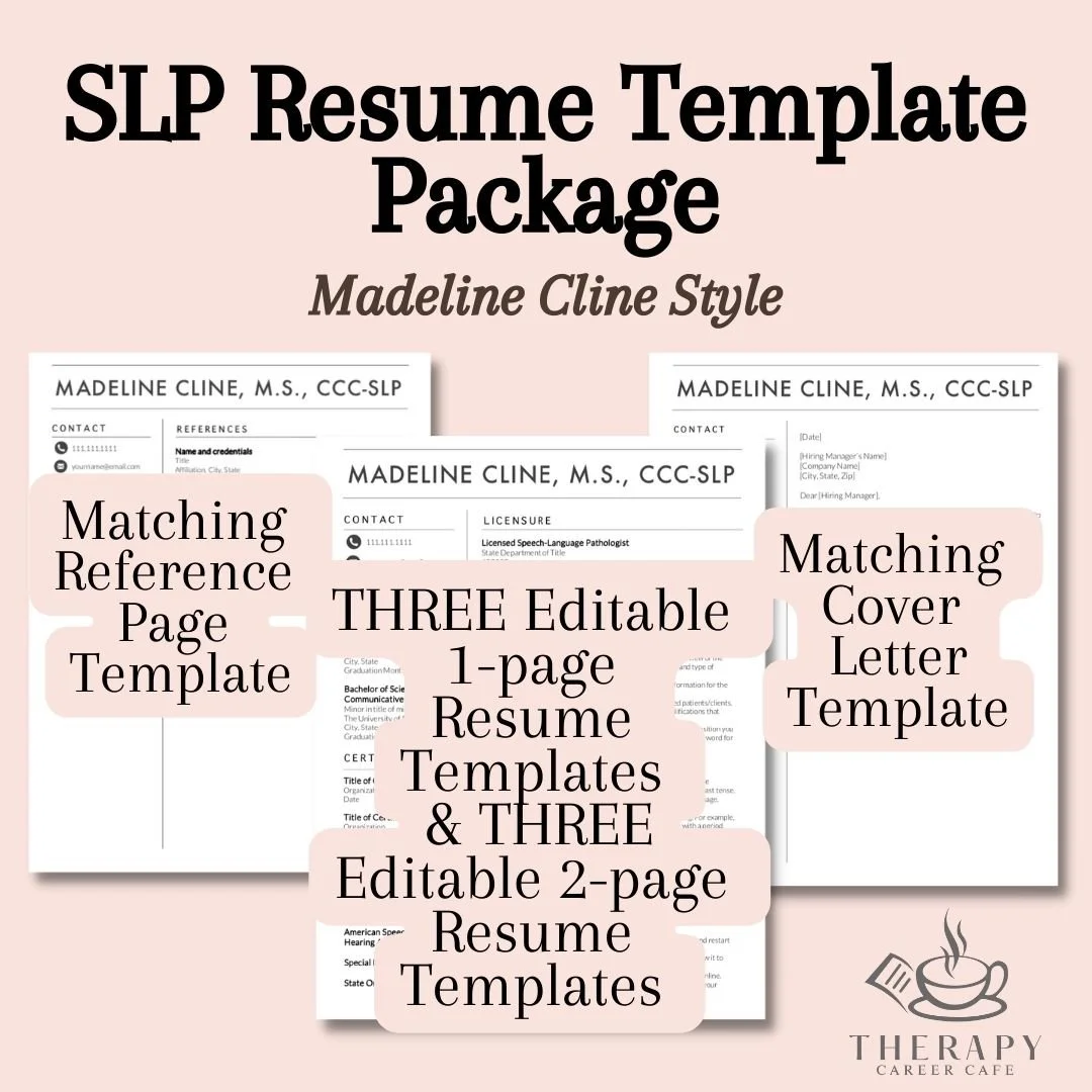 SLP Professional Package - Madeline Cline Style — Therapy Career Cafe