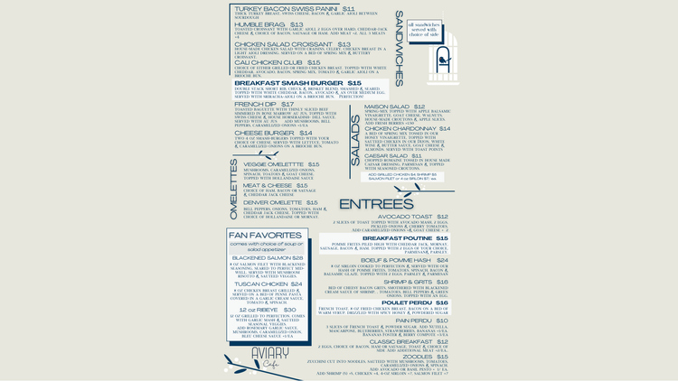 Menu — Aviary Cafe