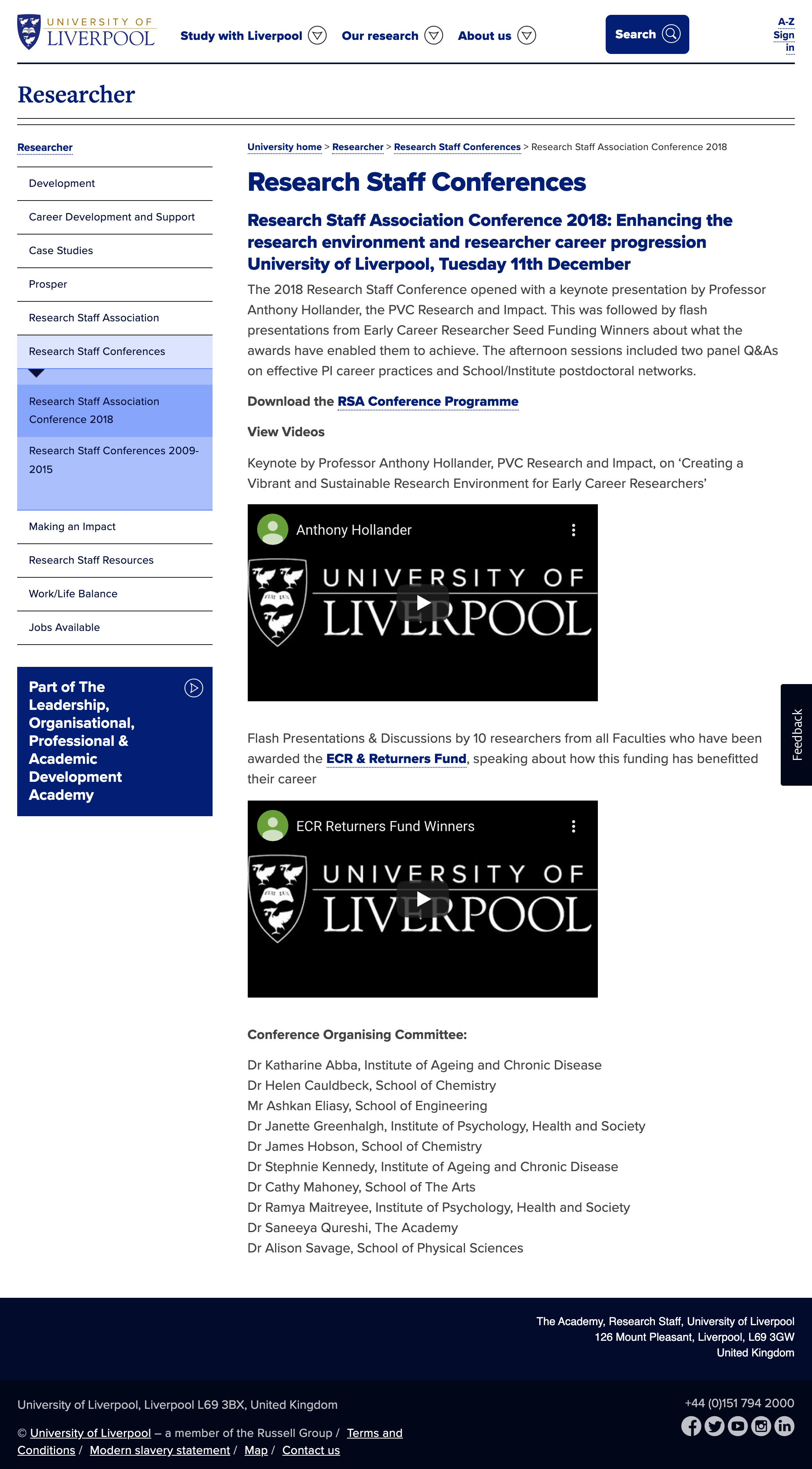 Research Staff Association: Activities and upcoming events — Ashkan Eliasy