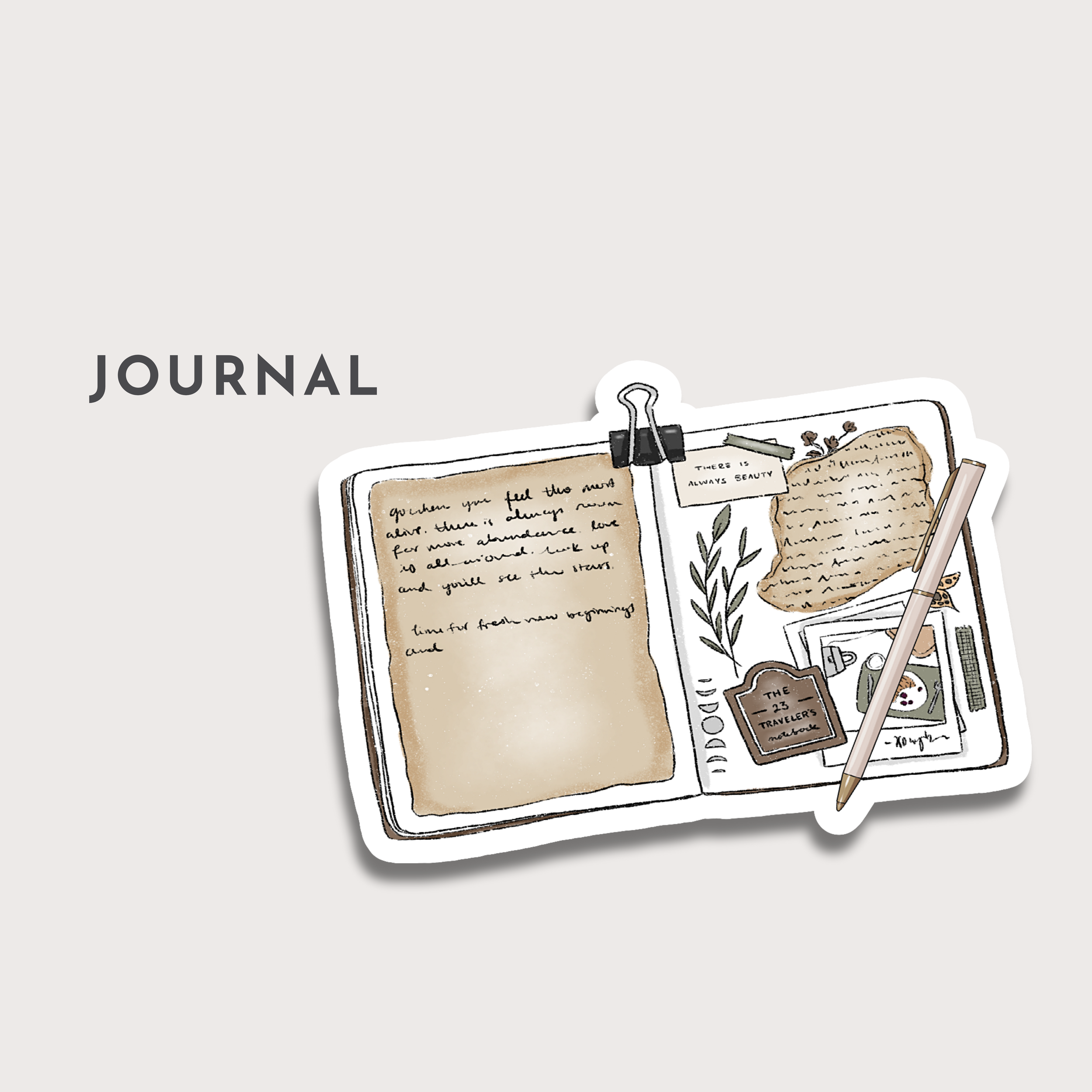 Journalling Die Cut Sticker — Die Cut Stickers