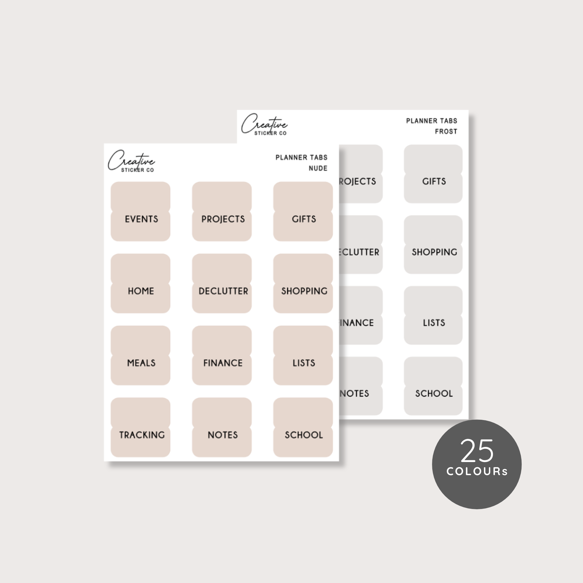 Planner Tabs Sticker Sheets — Functional Planner Stickers