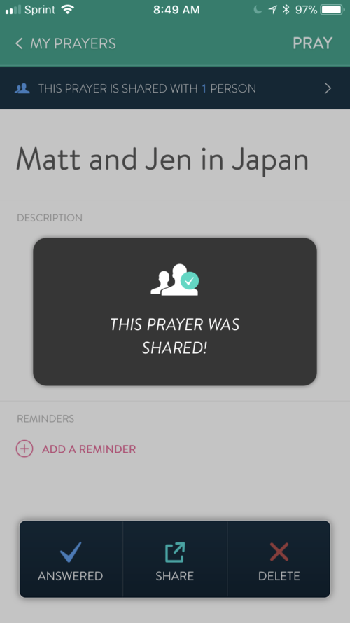 How to share a prayer with an individual — Echo Prayer