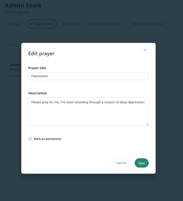 How to Manage Prayer Submissions on your Feed — Echo Prayer