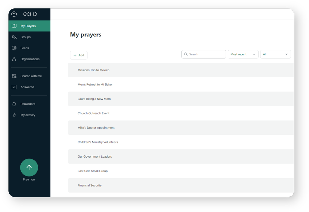 ECHO+ — Echo Prayer