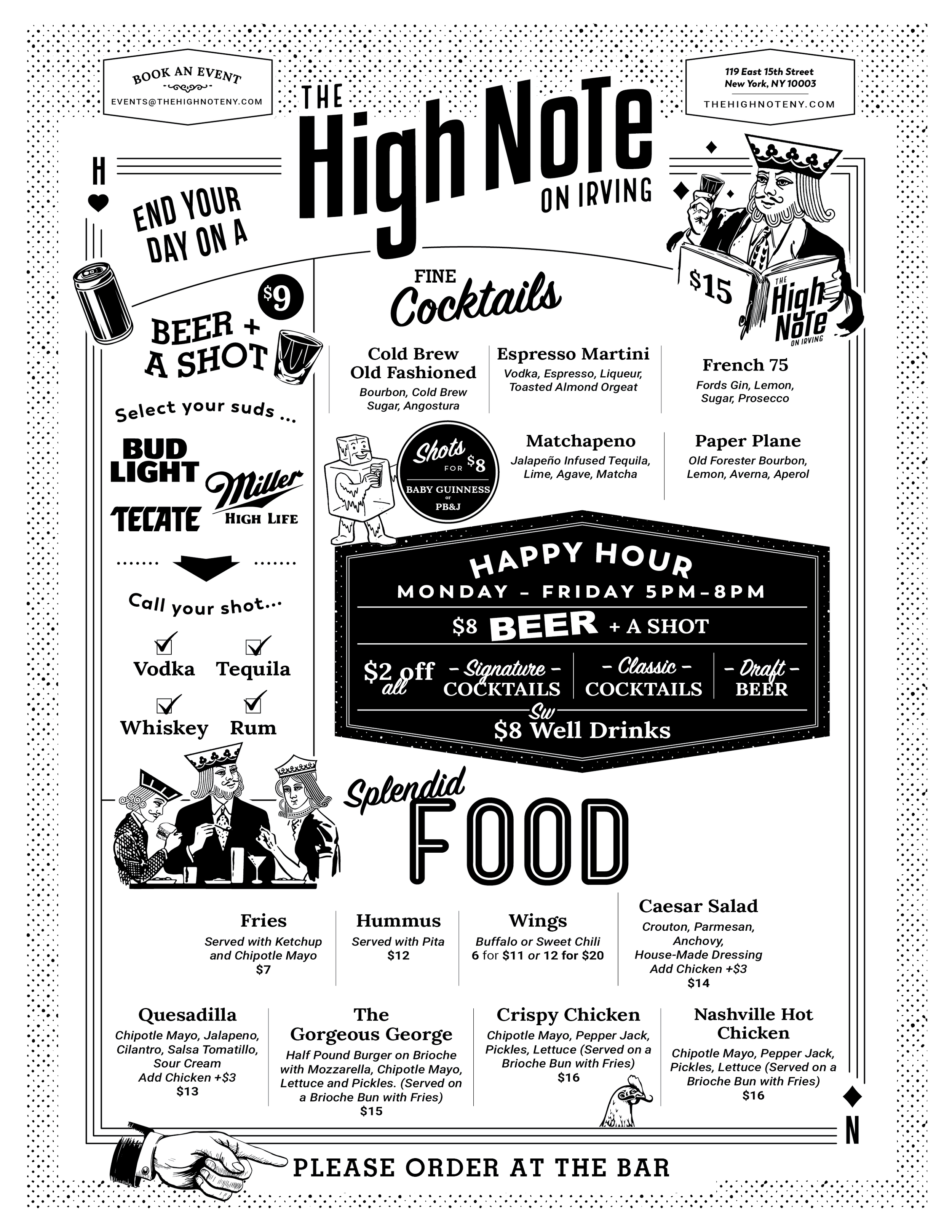 Menu — The High Note