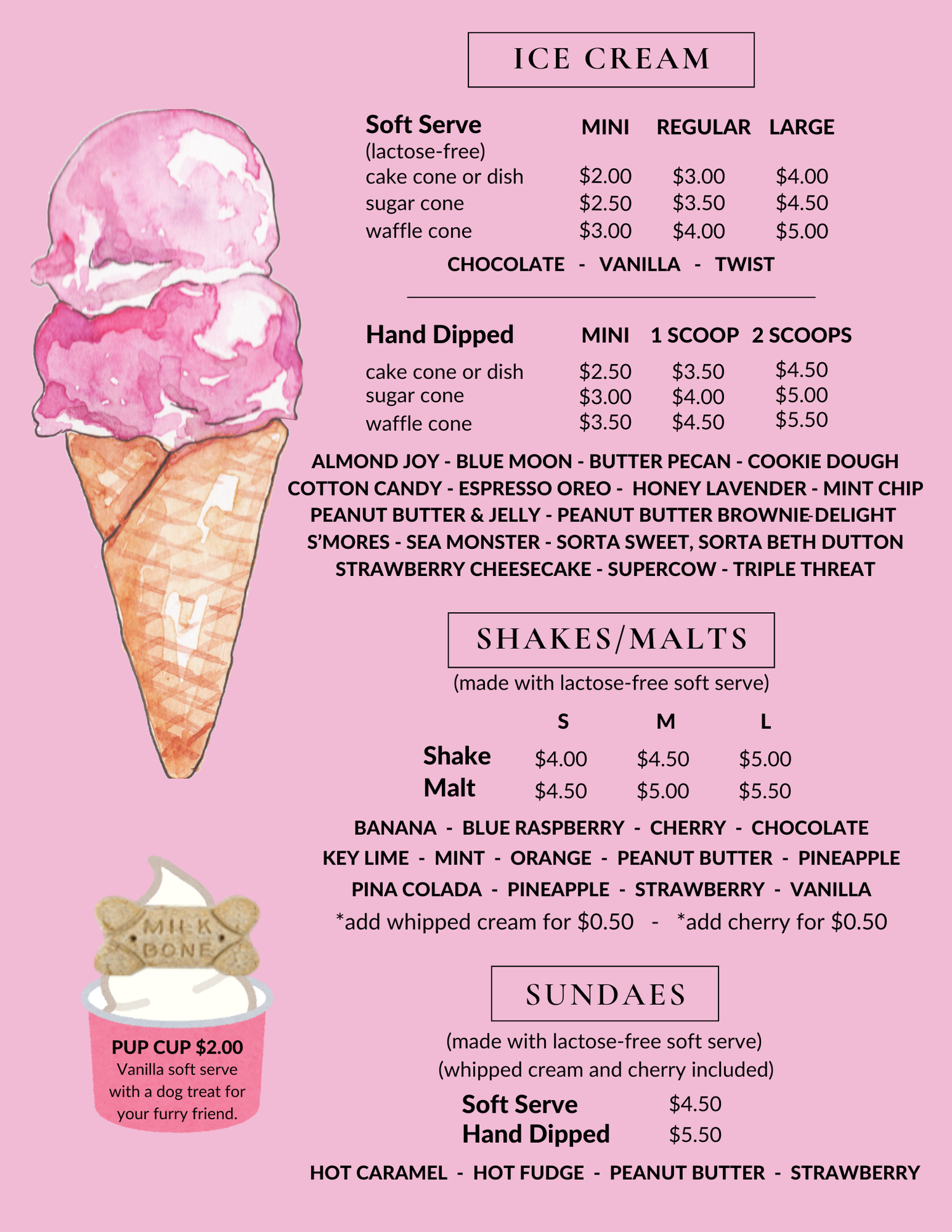 Ice Cream Menu — TILT