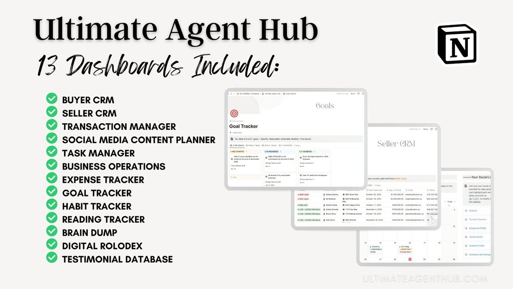 Ultimate Agent Hub Notion Template — Real Estate Agents — Notion For Agents