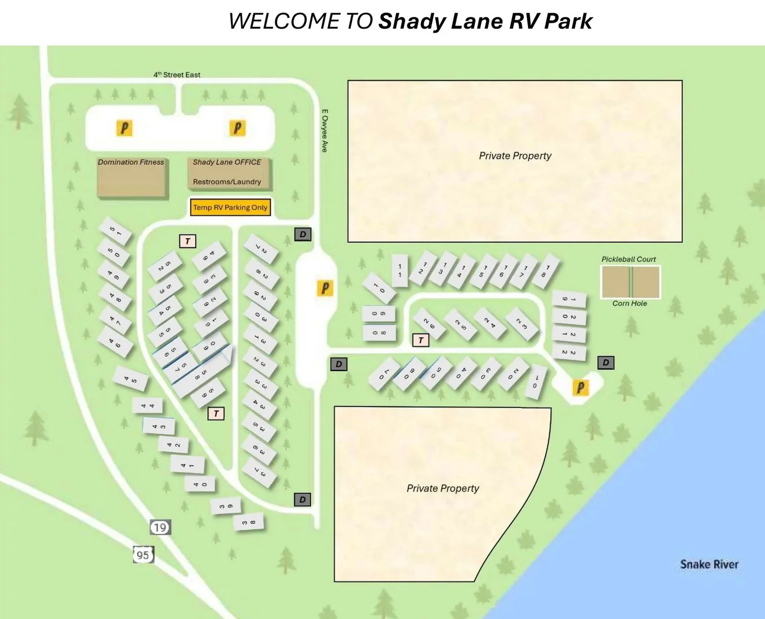 Park Map — Shady Lane RV Park