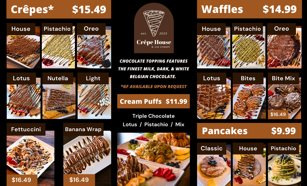 Our Menu — Crepe House & Ice Cream