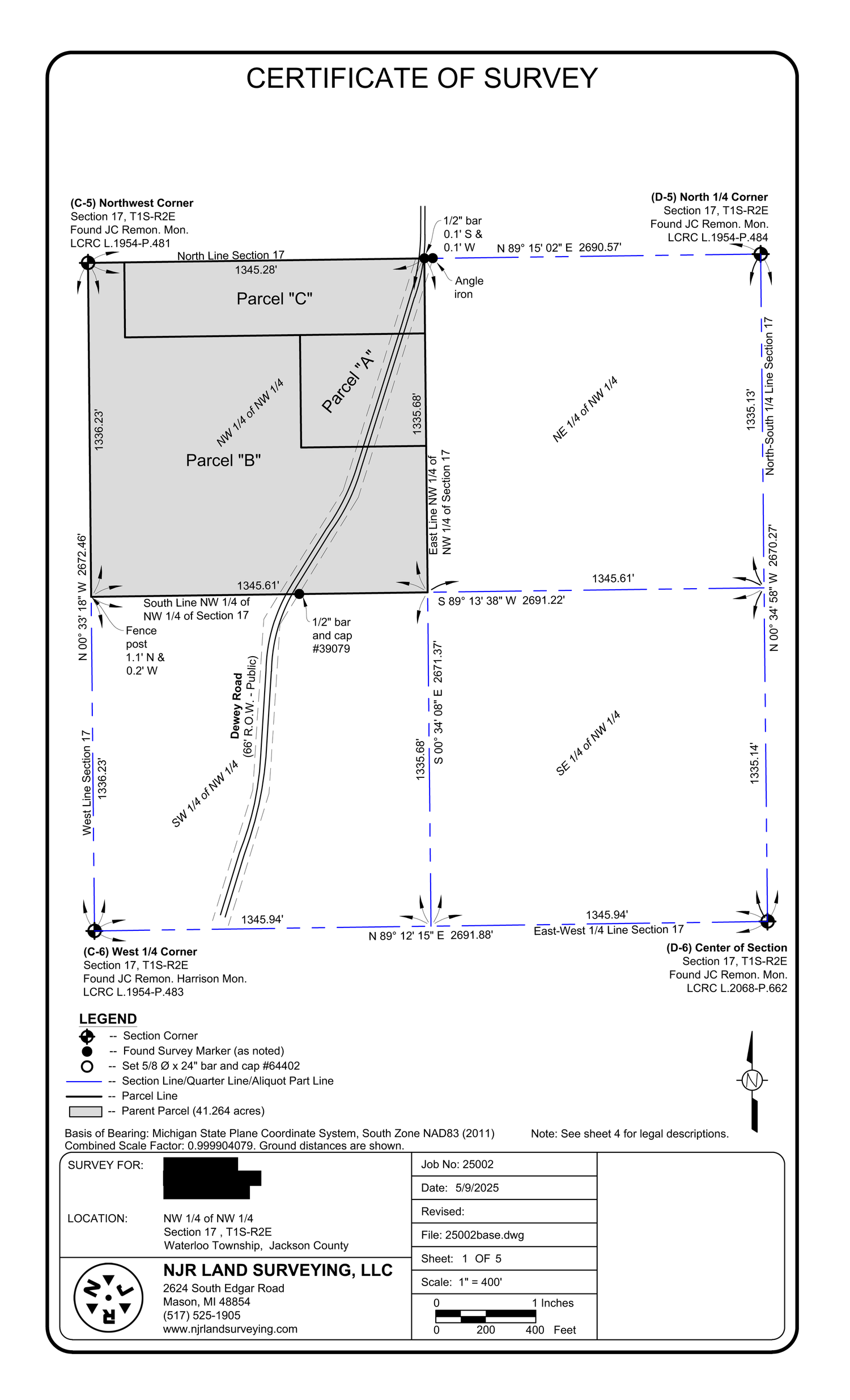 Land Division Survey Michigan | Lot Splits & Subdivisions | NJR Land ...