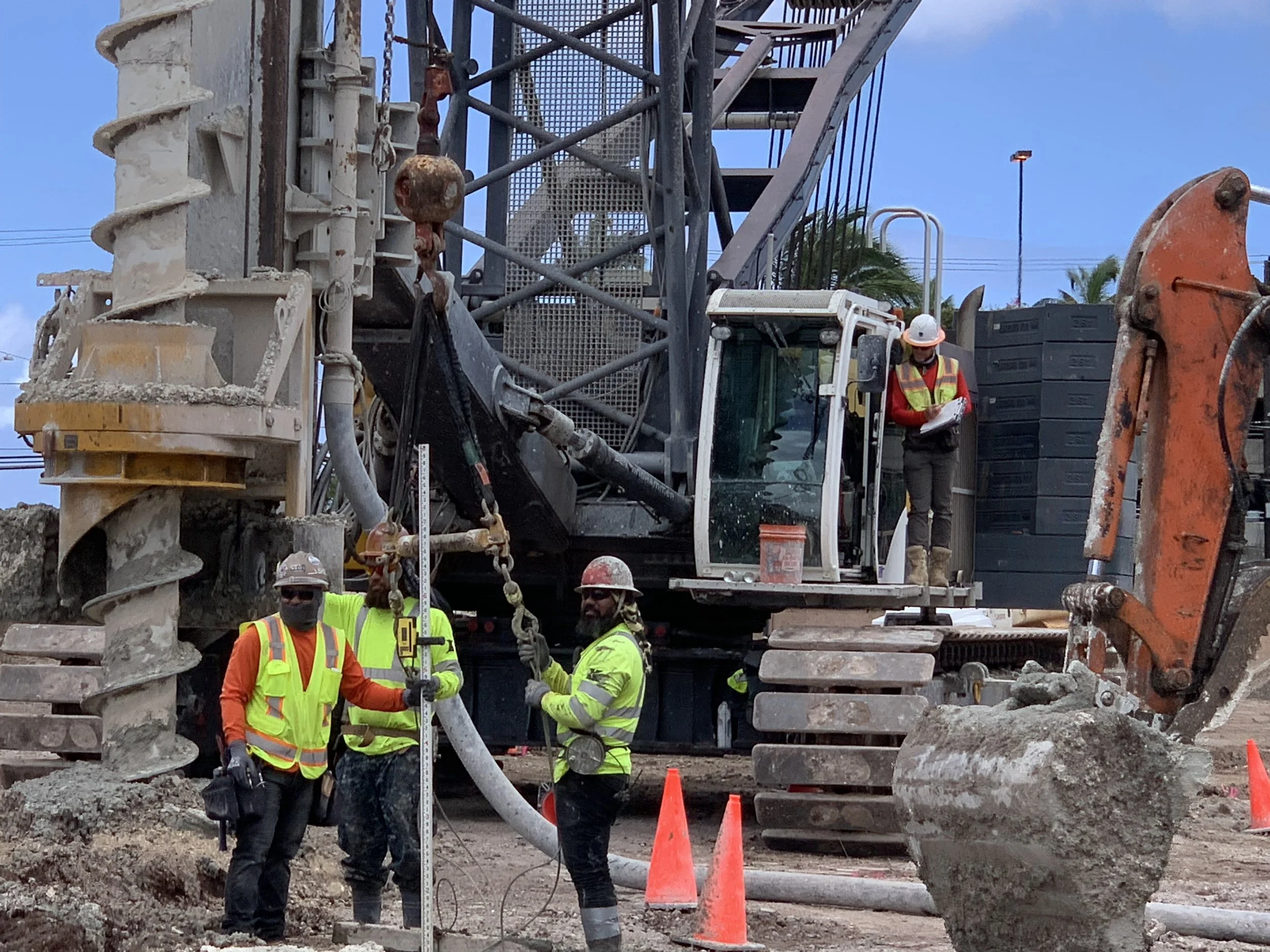 Augercast pile installations at The Park at Ward Village project within ...