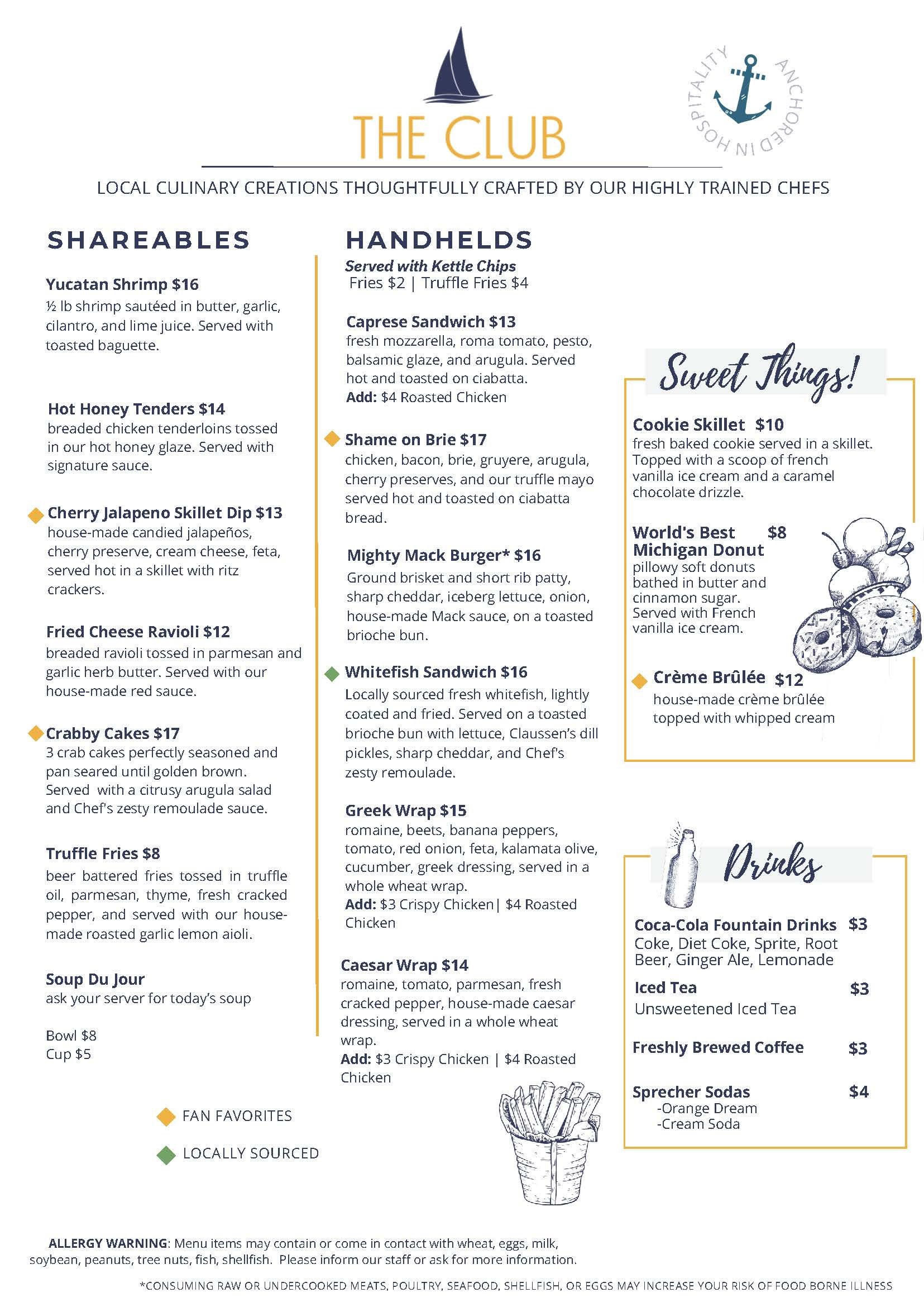 Menu — The Club
