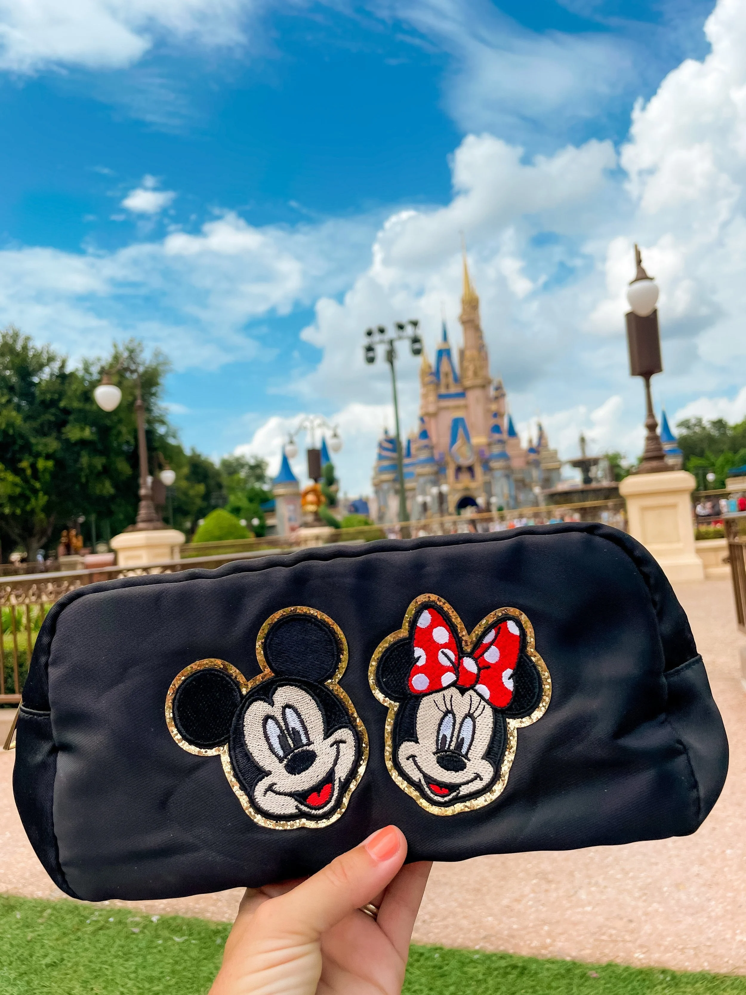 Gold Glitter Edge Mouse Head Patches — Best Day Ever