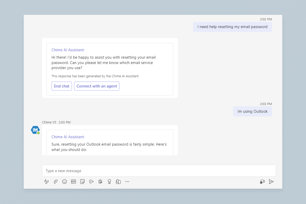 AI-Powered Service Desk Integration with Microsoft Teams | Chime V5