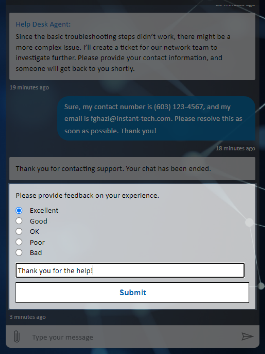 Create AI help desk chat clients using Azure OpenAI - Customize your experience — Chime V5 Use ...