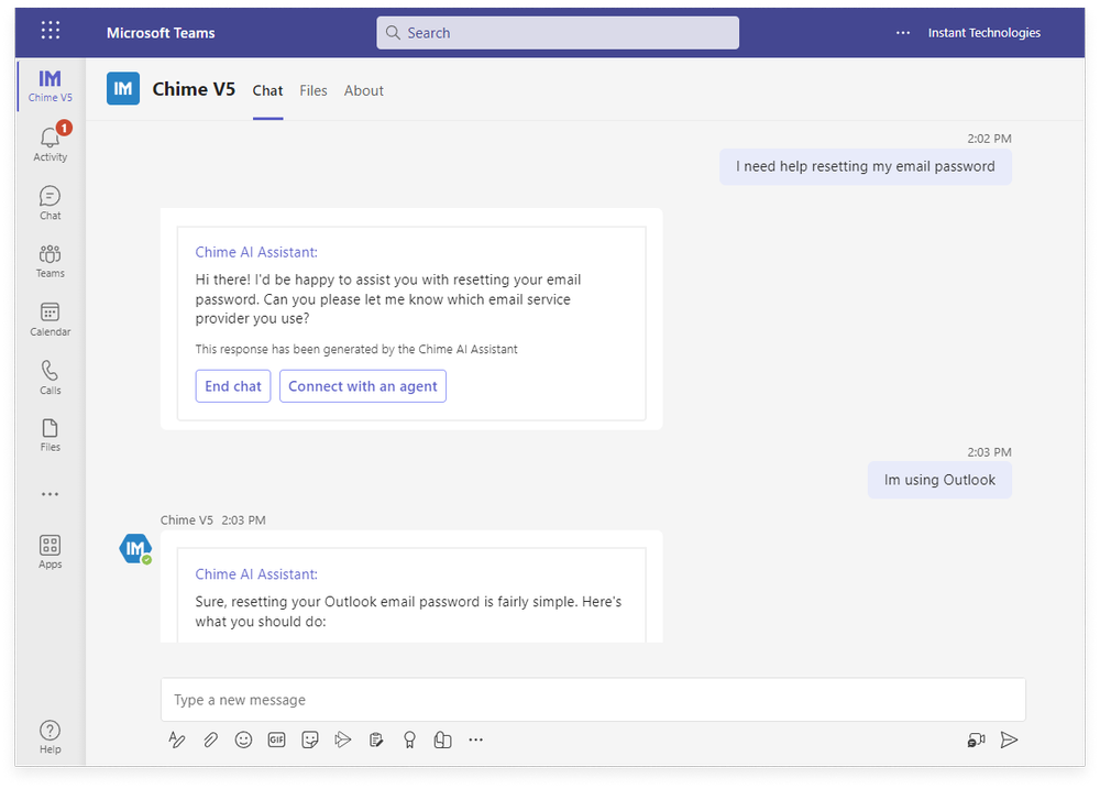 Integrate AzureAI ChatGPT with Microsoft Teams