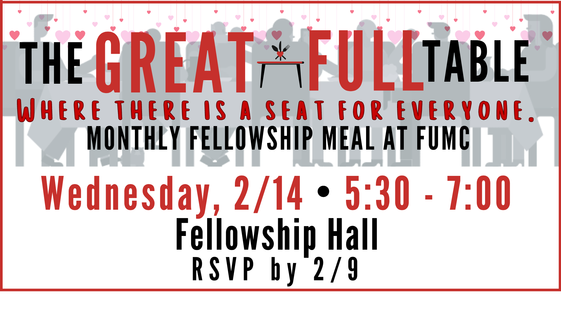 February Fellowship Meal — FIRST UNITED METHODIST CHURCH