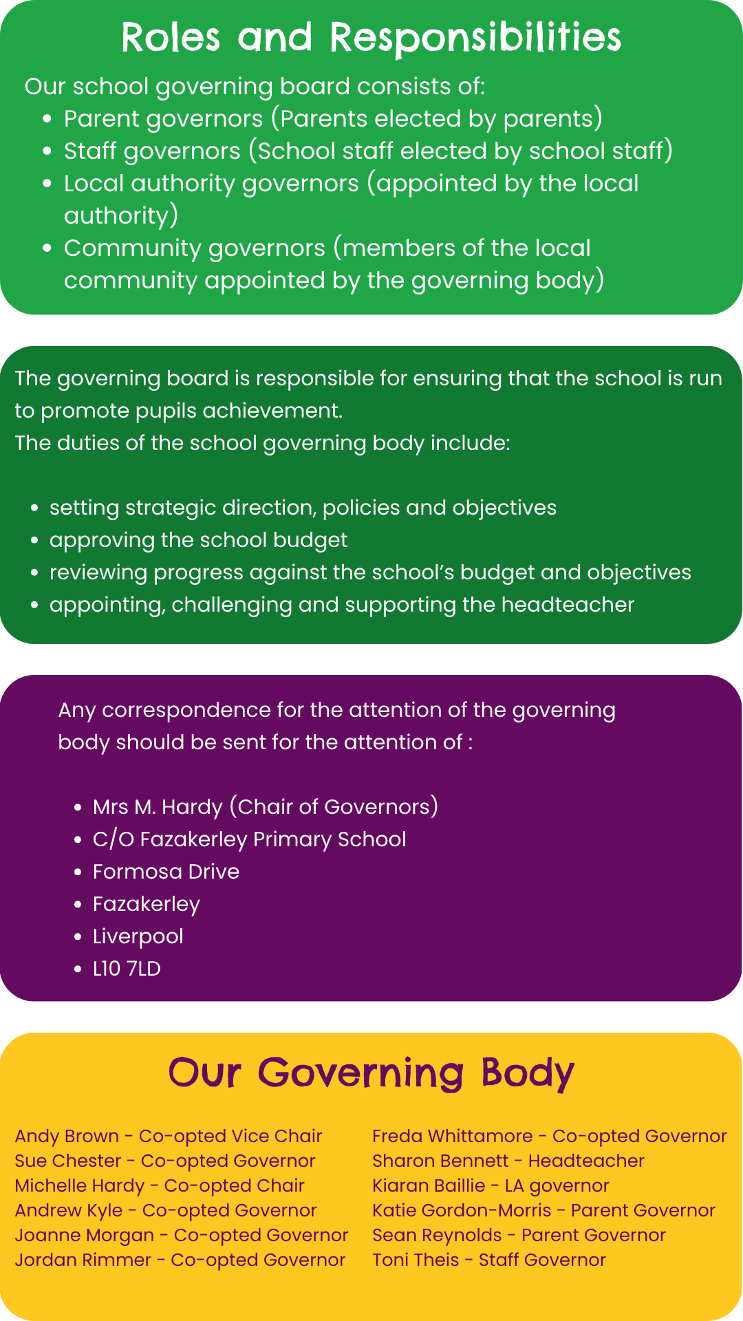 Our Governors — Fazakerley Primary School