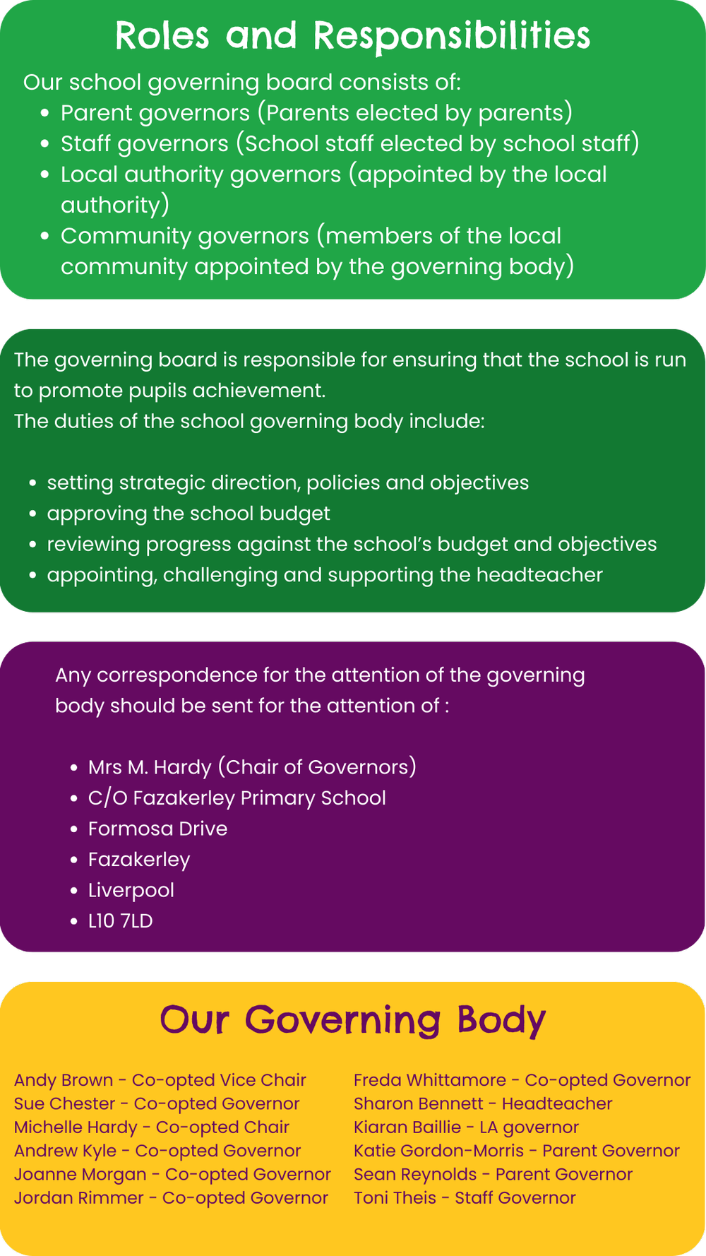 Our Governors — Fazakerley Primary School