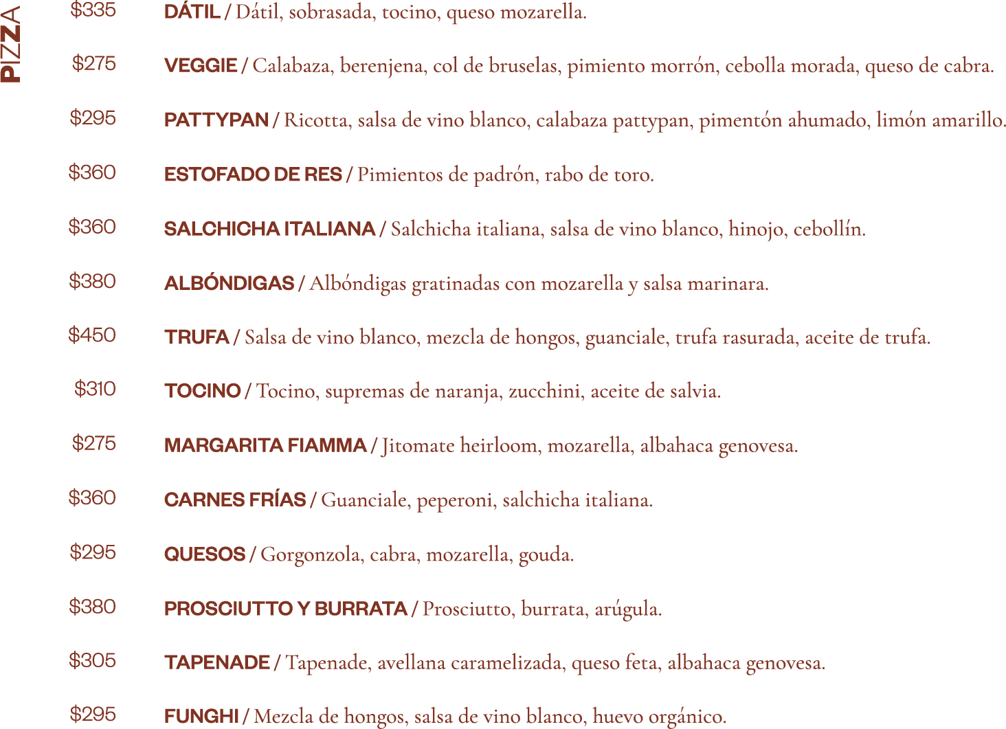 Menú — Fiamma