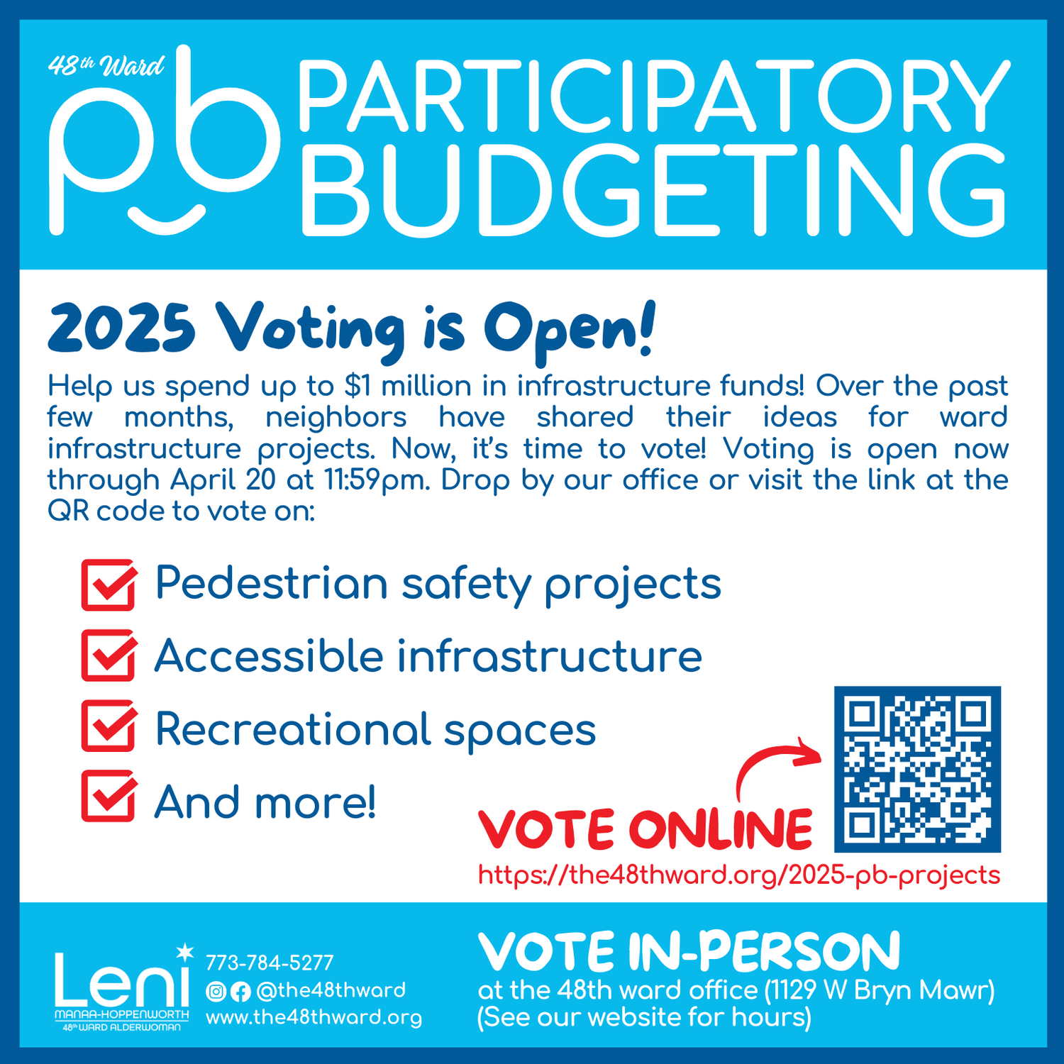 Vote in Participatory Budgeting 2025 — The 48th Ward