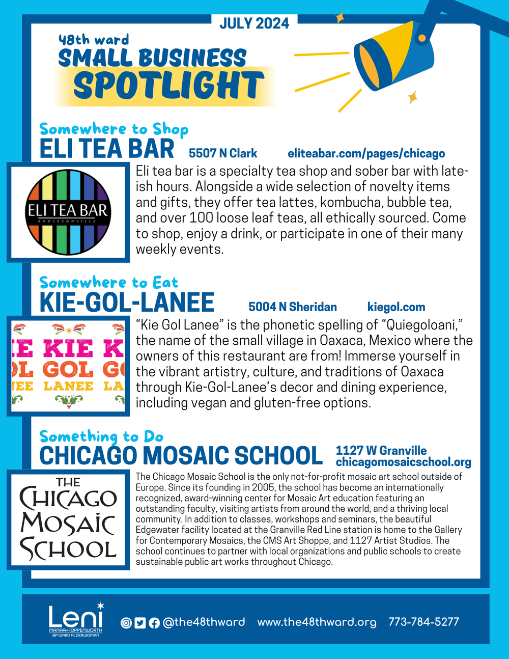 July 2024 Small Business Spotlight — The 48th Ward