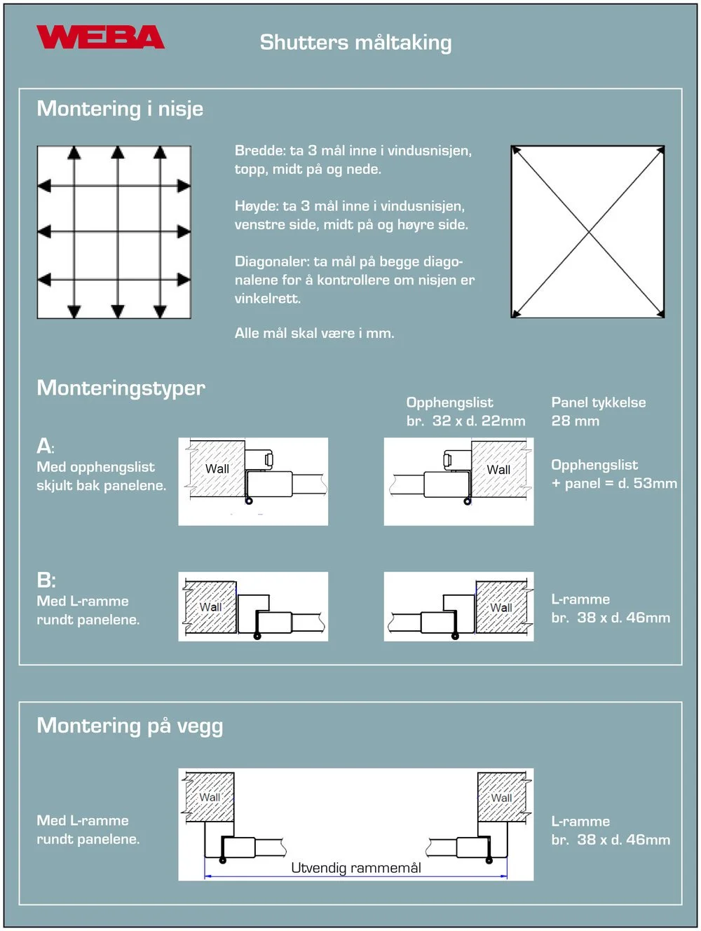 Skodder til vinduer — WEBA