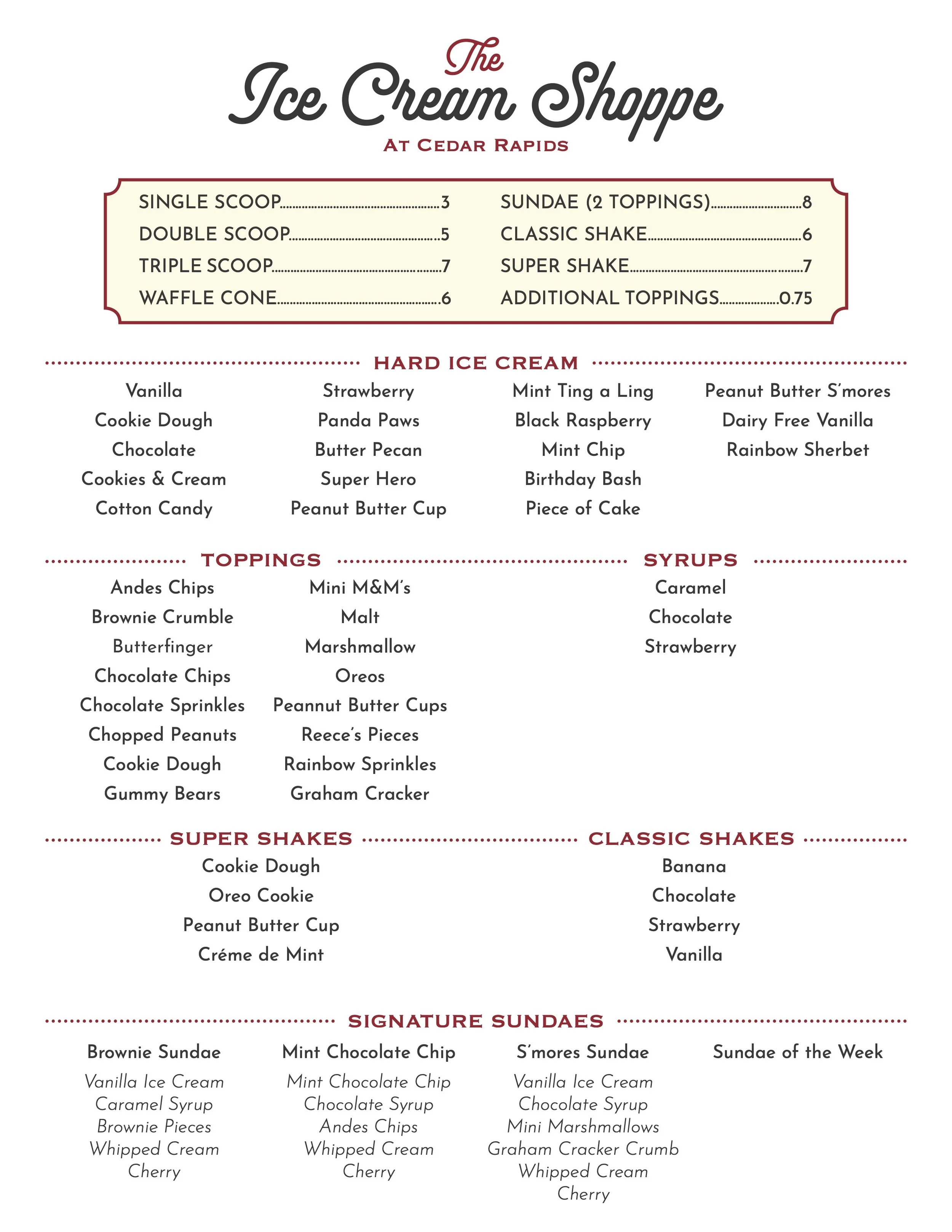 The Ice Cream Shoppe — Cedar Rapids