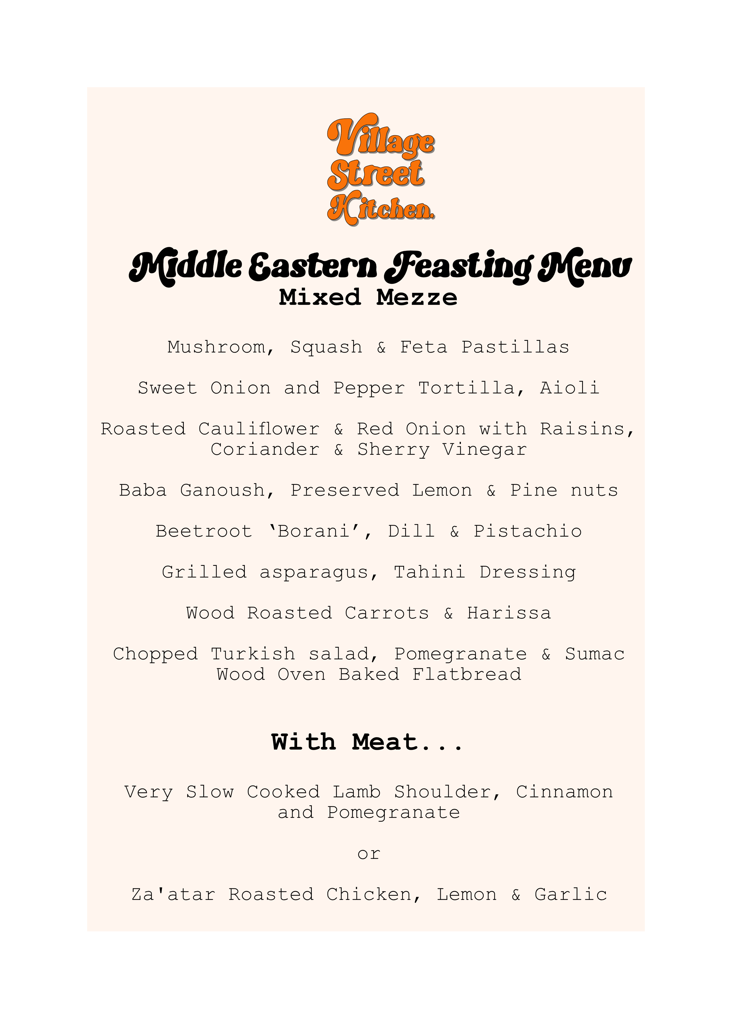 Sample Menus — Village Street Kitchen