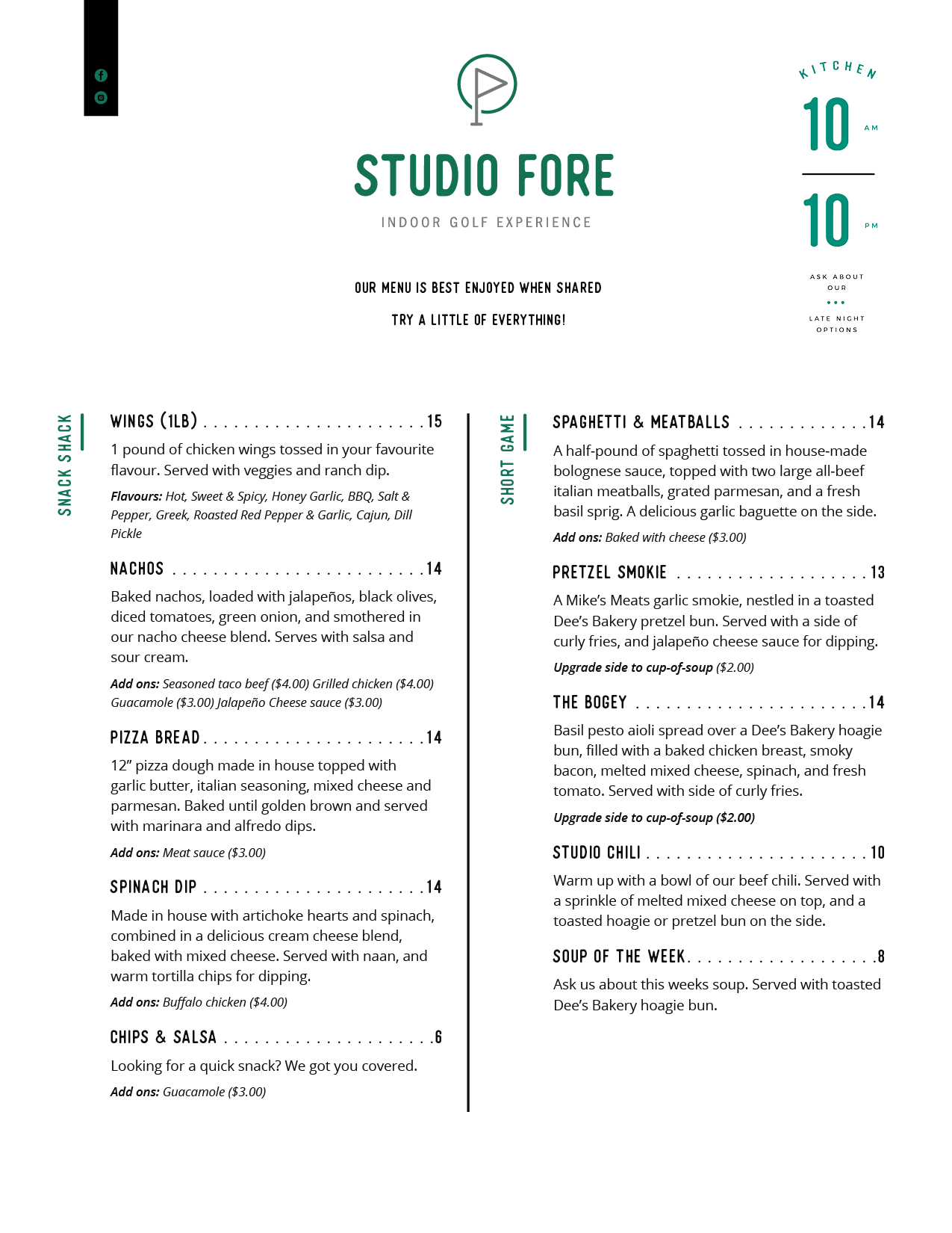 Menu — Studio Fore