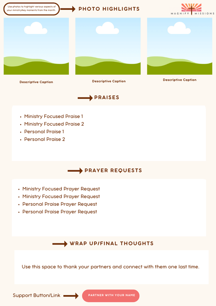Ministry Newsletter Template — Magnify Missions