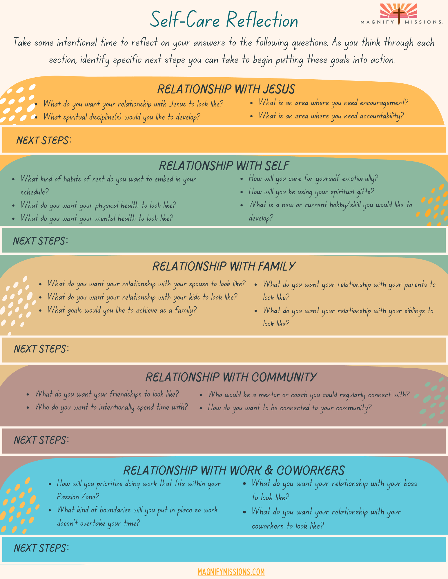 Self-Care Reflection — Magnify Missions