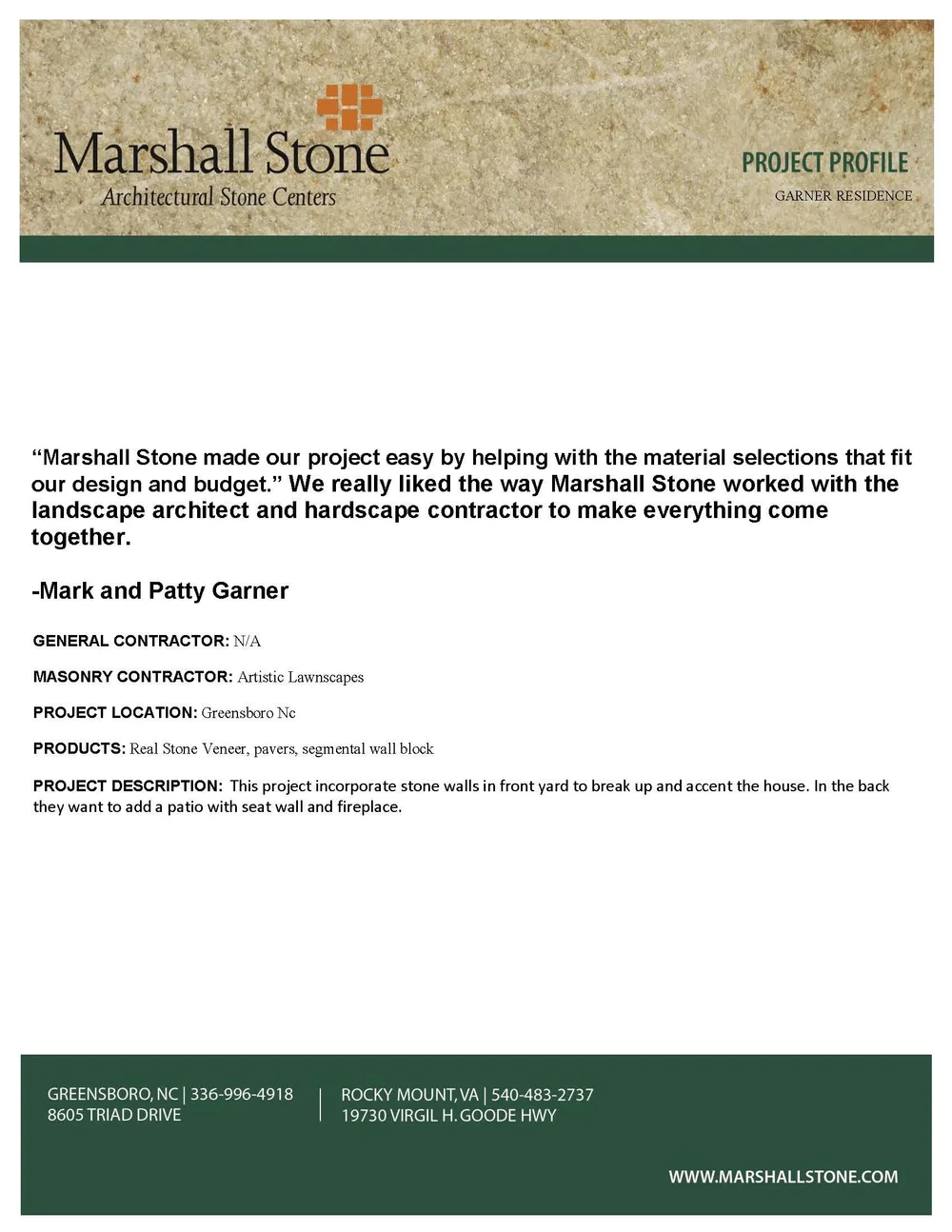 Garner Gallery — Marshall Stone