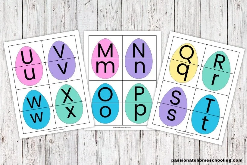 Printable Easter Egg Upper and Lowercase Letter Matching Puzzles ...